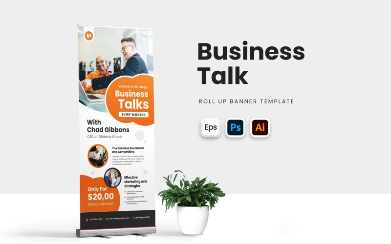 Business Talks Roll Up Banner #343005 - TemplateMonster