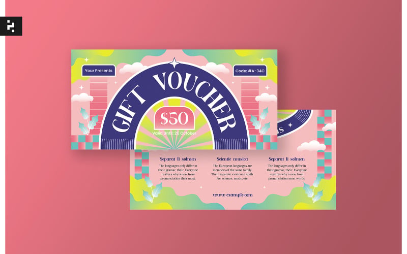 Gift Voucher Template Retro Theme #343091 - TemplateMonster