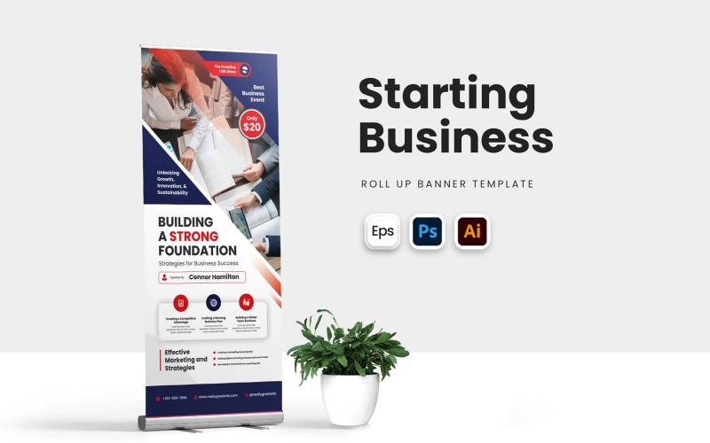 Starting Business Roll Up Banner #343002 - TemplateMonster
