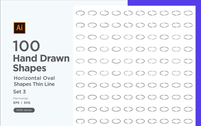 Horizontal Oval Shape Thin Line 100_Set V 3 - TemplateMonster