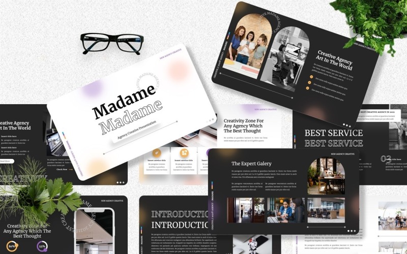 Madame - Modello Powerpoint creativo dell'agenzia