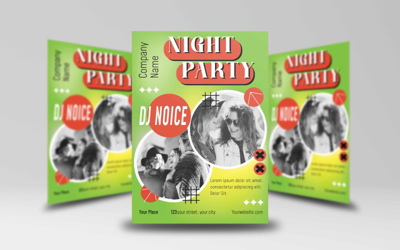 Night Party Flyer Template 2 #343198 - TemplateMonster