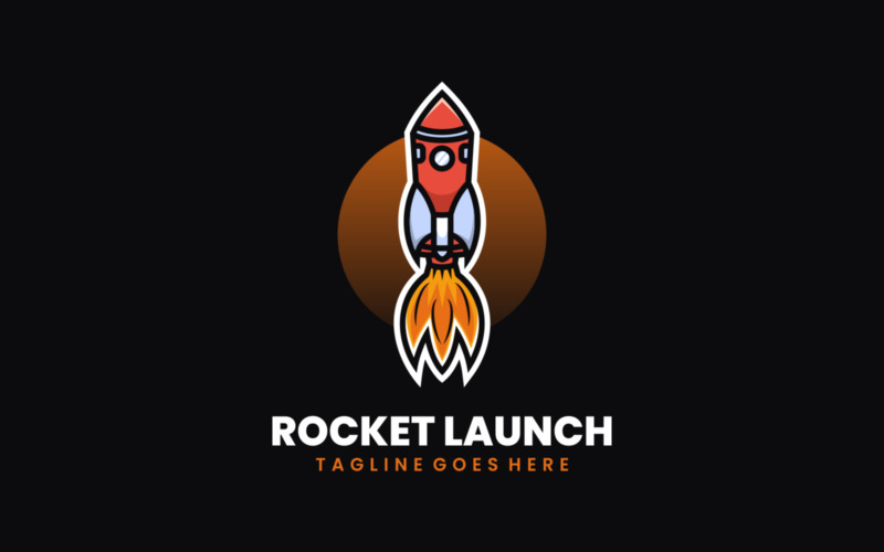 Rocket Launch Simple Mascot Logo #343164 - TemplateMonster