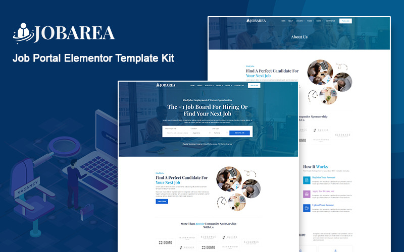 Jobarea - Job Portal Elementor Template Kit - TemplateMonster