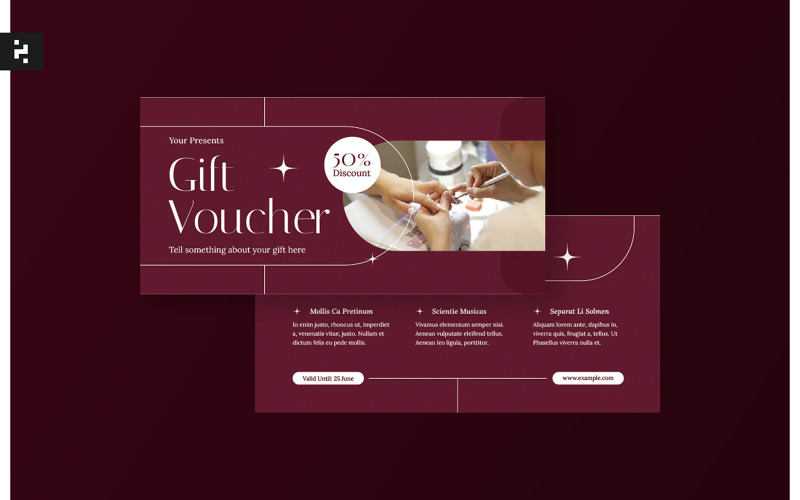 Red Elegant Gift Voucher Template #343257 - TemplateMonster
