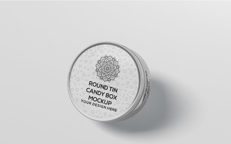 Round Tin Candy Box Mockup #343221 - TemplateMonster