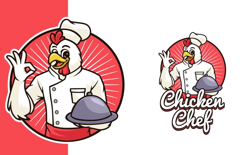 Chicken ChefMascot Logo Template #343308 - TemplateMonster