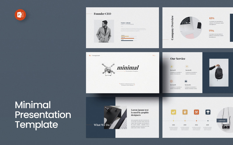 Modello di presentazione con layout minimo - TemplateMonster