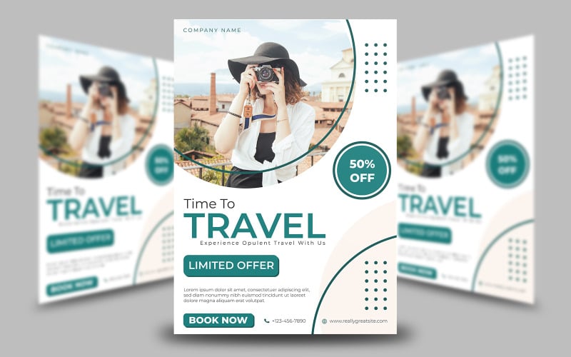 Time To Travel Flyer Template 6 #343365 - TemplateMonster