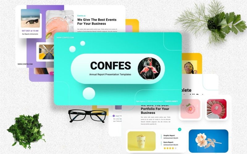 Confes - Annual Report Powerpoint Template - TemplateMonster