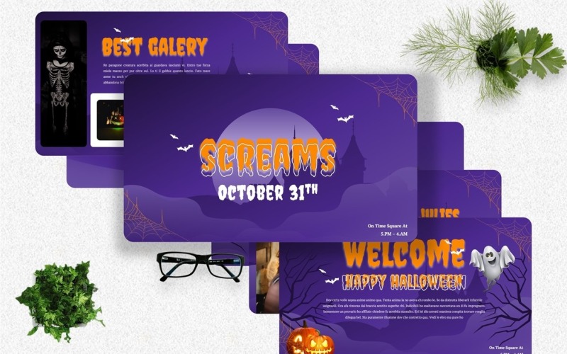 Gritos - Modelos de PowerPoint para o Dia das Bruxas