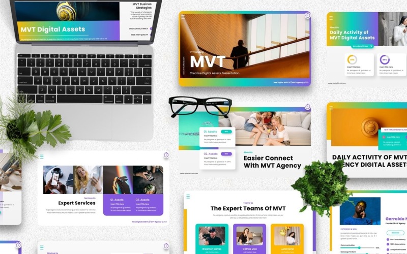 MVT – Powerpoint-Vorlage für kreative digitale Assets