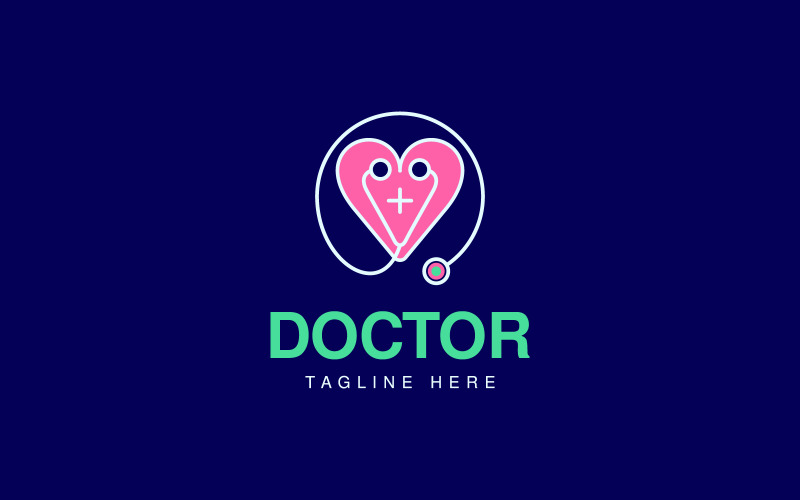 ÜCRETSİZ Doktor Aşk Logo Tasarım Konsepti - TemplateMonster
