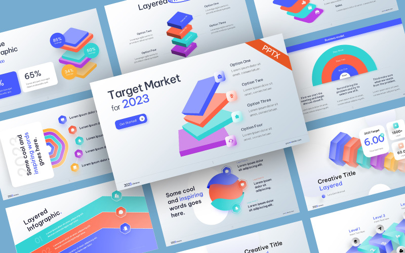 Warstwowy szablon Infografika PowerPoint - TemplateMonster