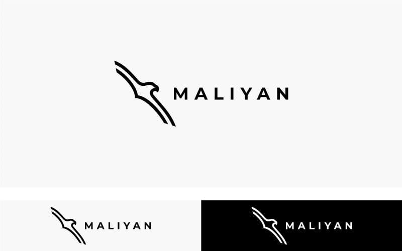 Modern M Eagle MALIYAN Logo Template - TemplateMonster