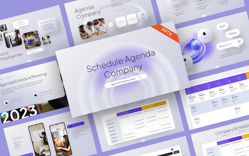 Zeitplan-Agenda-Unternehmens-PowerPoint-Vorlage