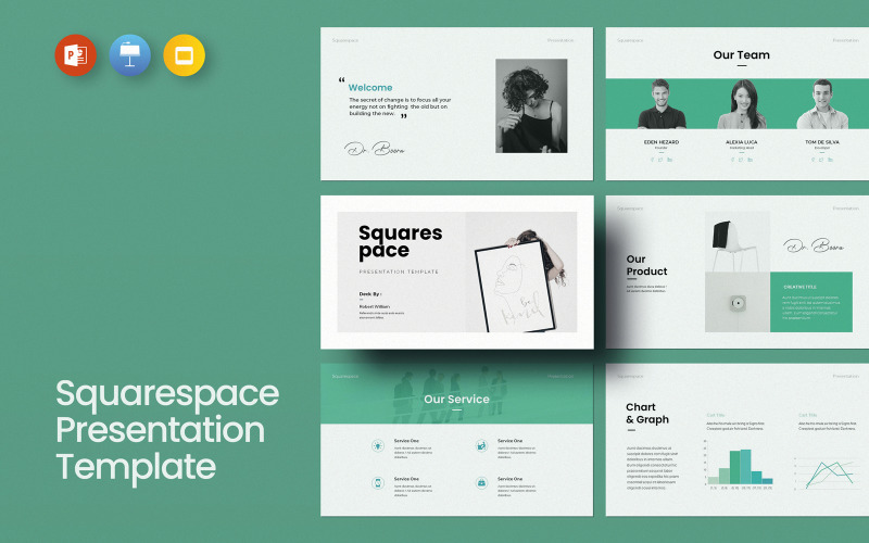 Szablon prezentacji PowerPoint Squarespace - TemplateMonster