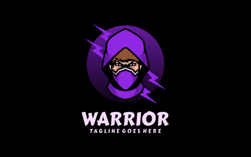 Warrior Simple Mascot Logo 3 #343988 - TemplateMonster