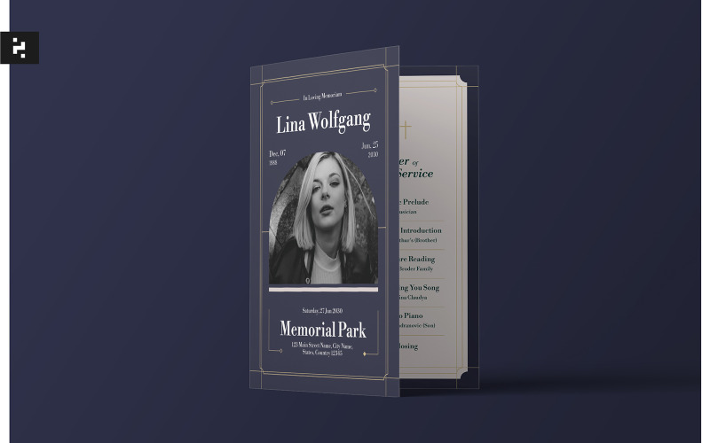 Elegant Framed Funeral Program #344018 - TemplateMonster