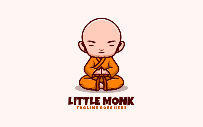 Little Monk Mascot Cartoon Logo #344118 - TemplateMonster