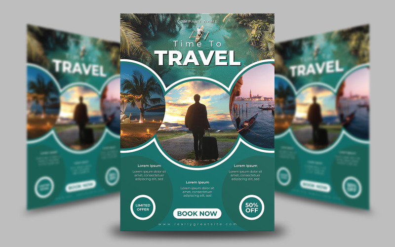 Time to Travel Flyer Template 2 #344312 - TemplateMonster