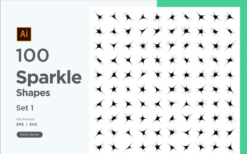 Sparkle shape symbol sign Set 100-V2-1 - TemplateMonster