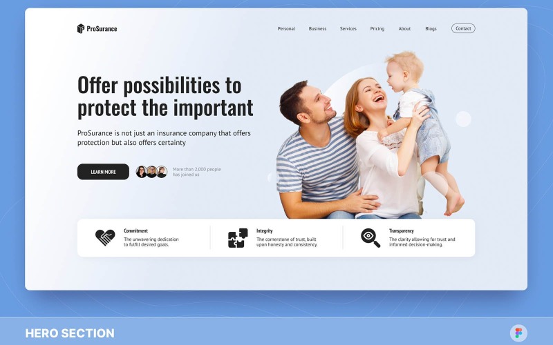 ProSurance - Insurance Hero Section Figma Template