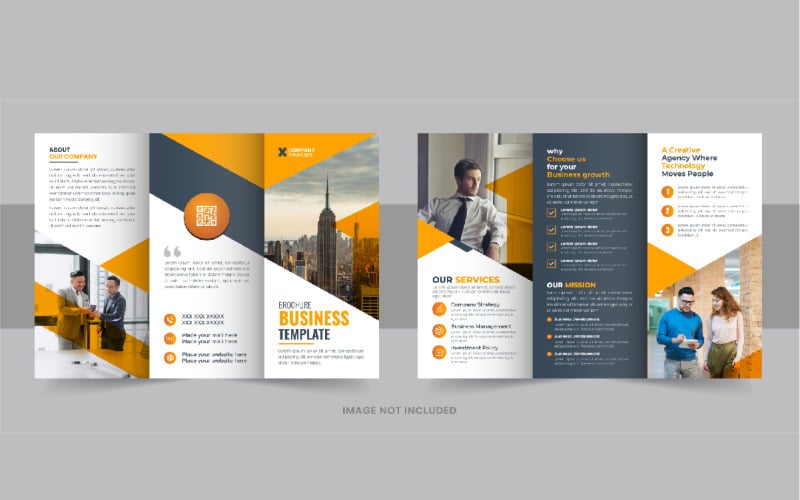 Business Tri fold Brochure layout #344670 - TemplateMonster
