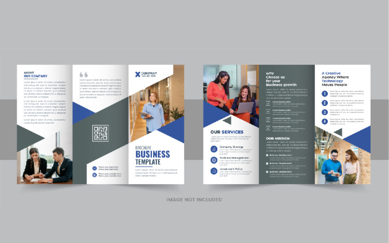 Creative tri fold business brochure layout - TemplateMonster