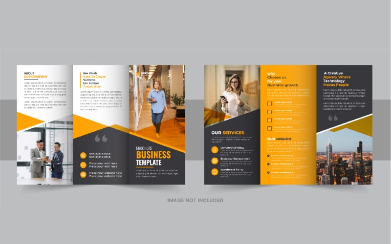 Creative trifold business brochure design - TemplateMonster
