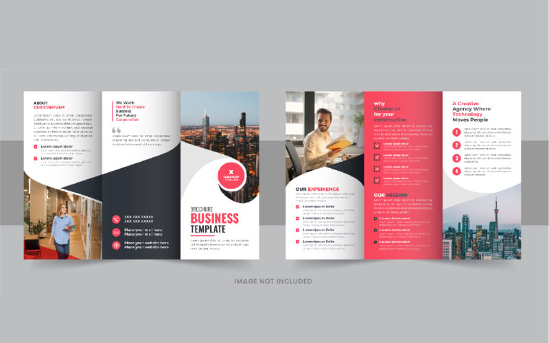 Creative trifold business brochure template - TemplateMonster