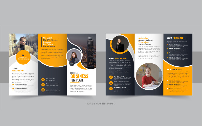 Layout de folheto comercial com três dobras - TemplateMonster