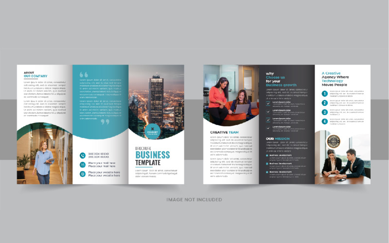 Modern business tri fold brochure template - TemplateMonster