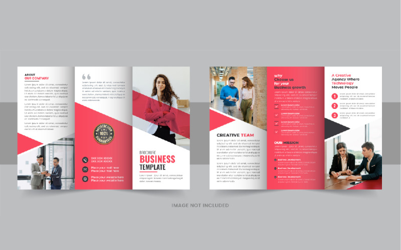 Modern tri fold business brochure design - TemplateMonster