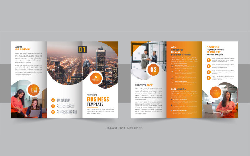 Modern tri fold business brochure layout - TemplateMonster