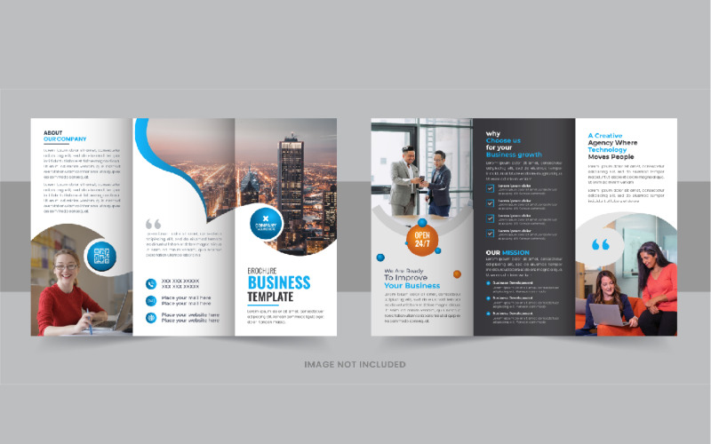 Modern tri fold business brochure template - TemplateMonster
