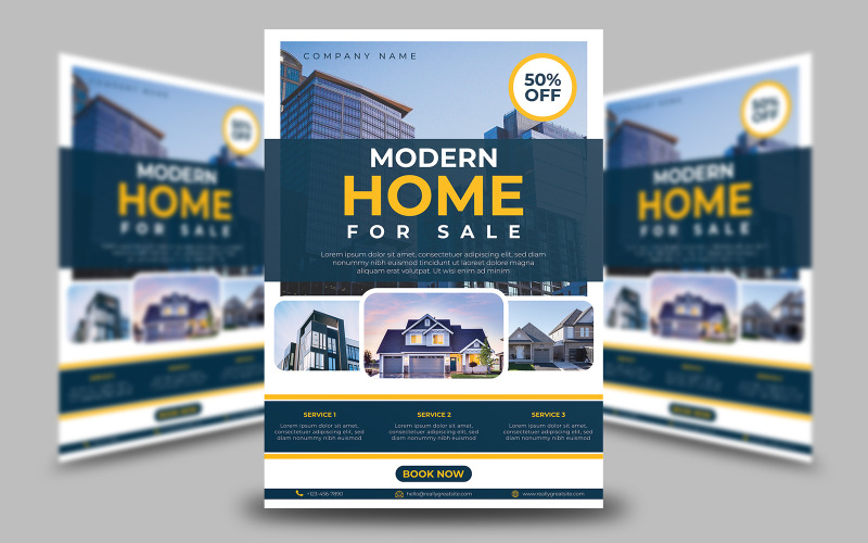 Real Estate Modern Home Flyer Template - TemplateMonster