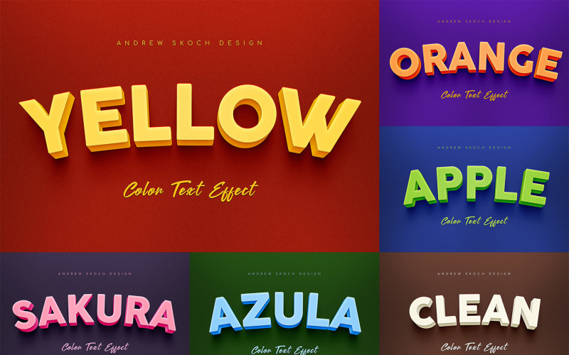Colorful 3D Text Effects Photoshop #344751 - TemplateMonster