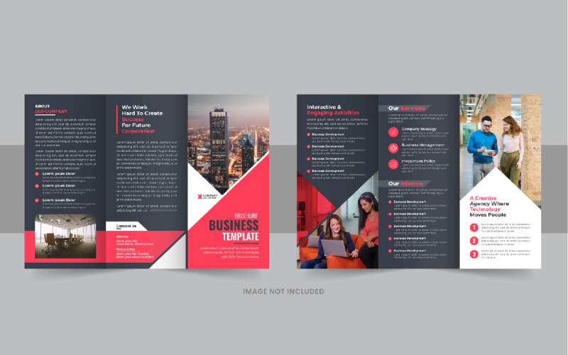 Multicolor business trifold brochure design - TemplateMonster