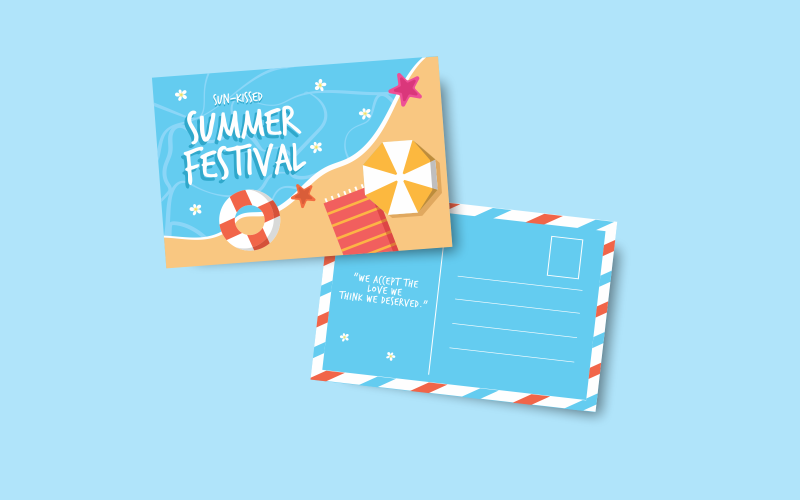 Summer Post Card Template Design #344717 - TemplateMonster