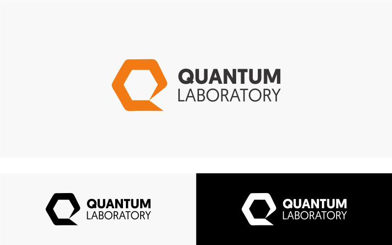Modelo de Design de Logotipo de Laboratório Quântico
