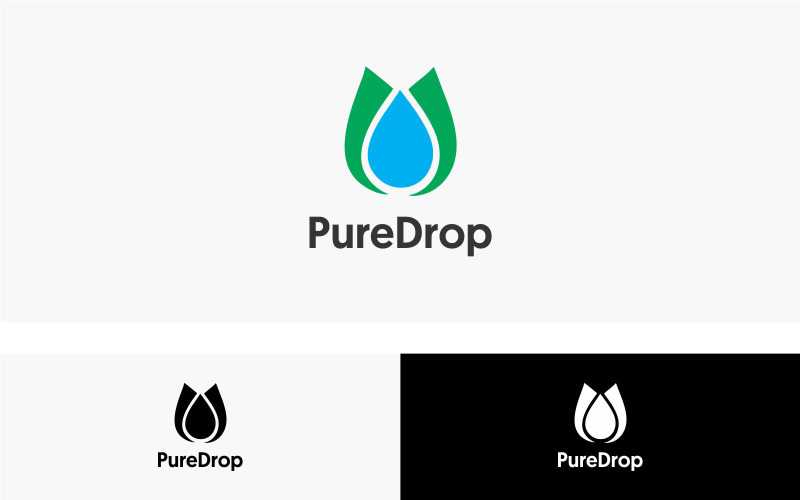 Pure Drop Logo Design Template #344846 - TemplateMonster