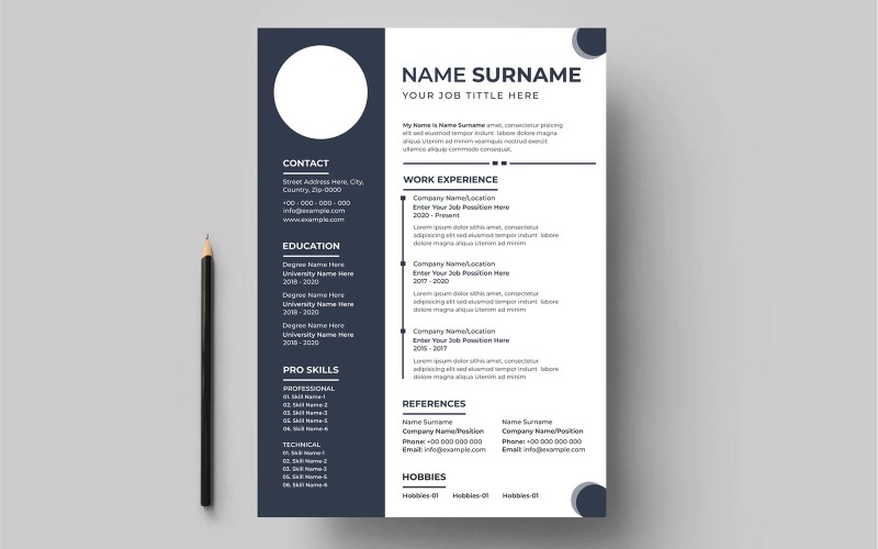 Creative resume template design with flat - TemplateMonster