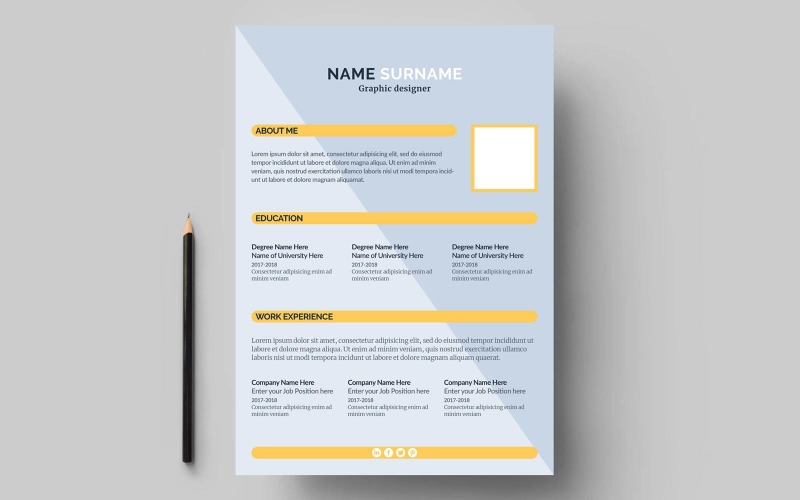Editable modern resume cv template #344919 - TemplateMonster