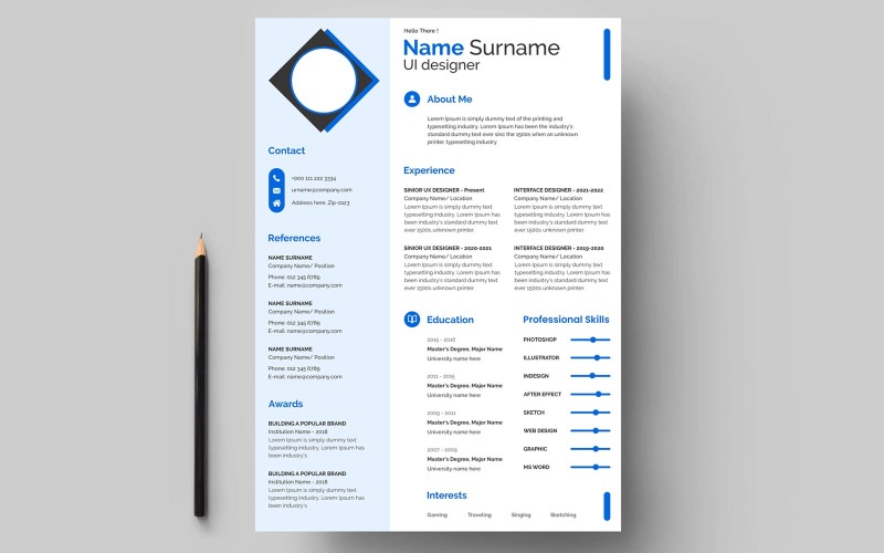 Professional CV Resume Template Design. - TemplateMonster Professional CV Resume Template Design. - TemplateMonster