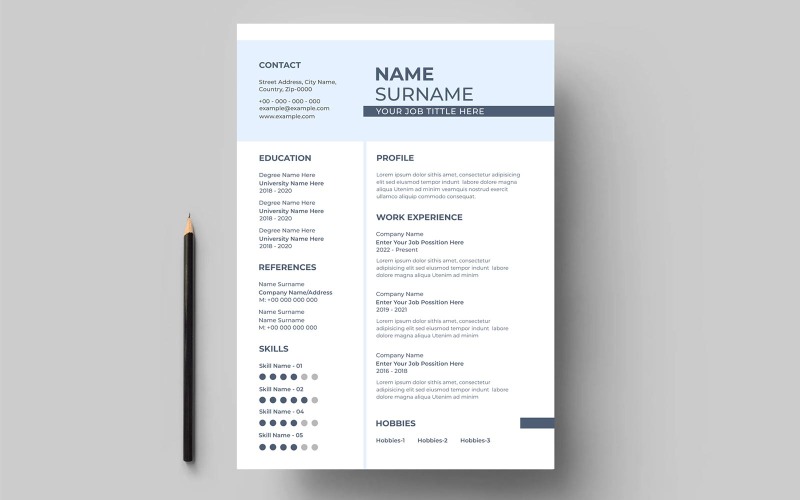 Stylish cv resume template design #344927 - TemplateMonster