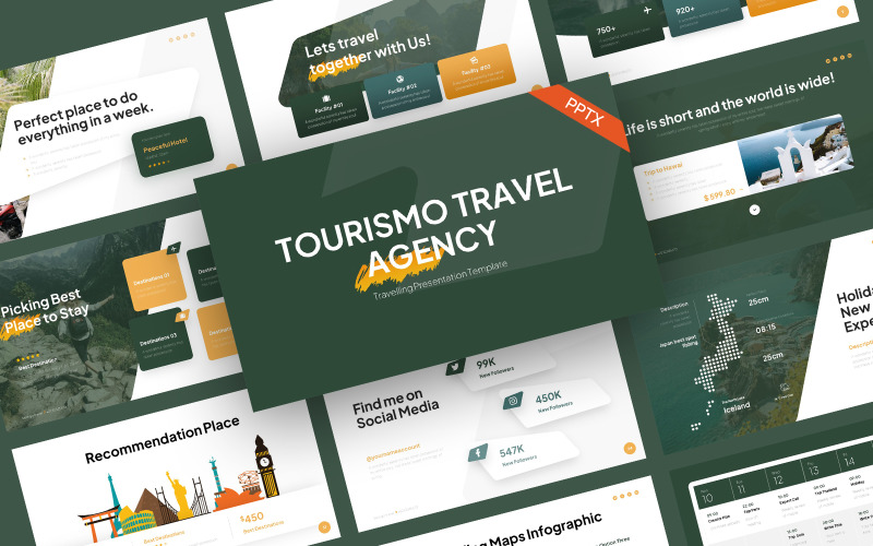 Modèle PowerPoint de agence de voyage Tourismo