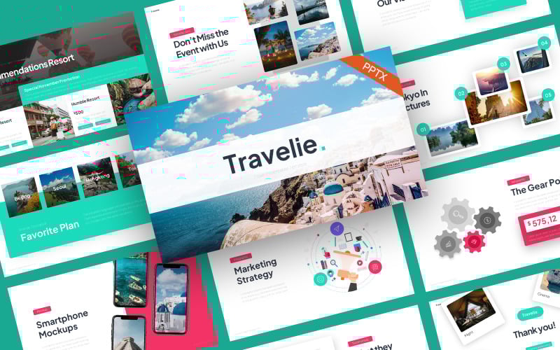 Travelie Moderne Reise-PowerPoint-Vorlage - TemplateMonster