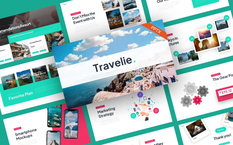 Travelie Voyage moderne Modèle PowerPoint - TemplateMonster