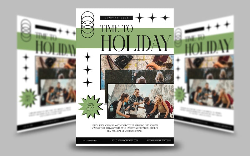 Time To Holiday Flyer Template #345113 - TemplateMonster